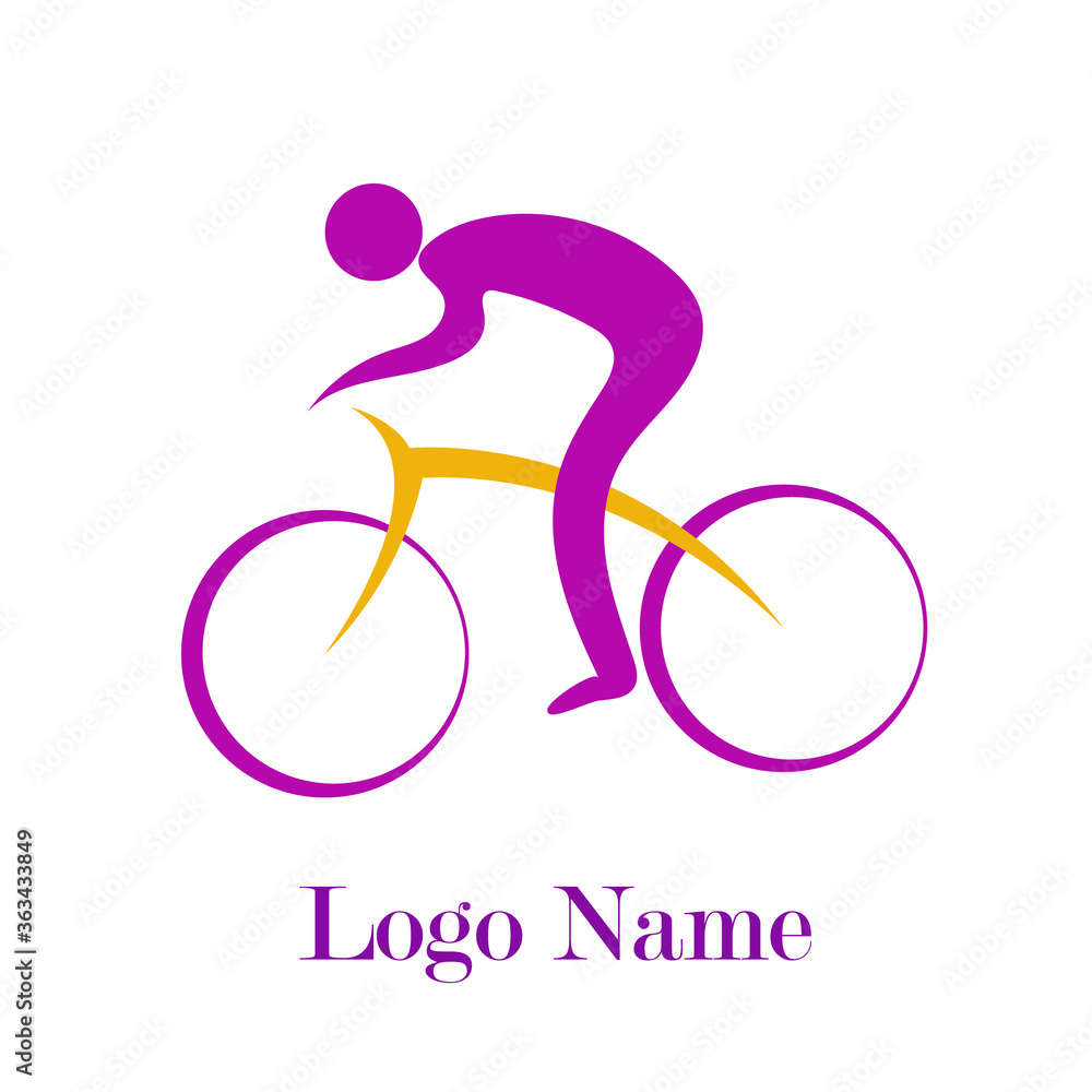 Vector logo design cyclist in eps 10. Simple template and ready to use ...