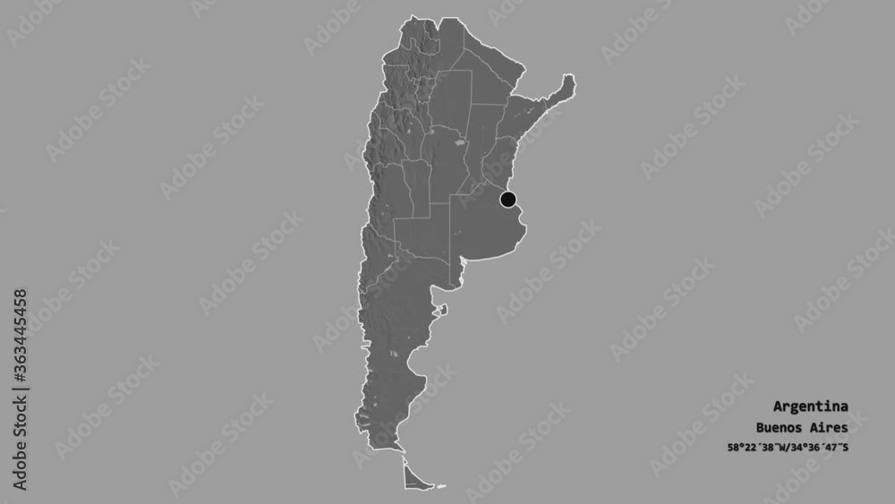 Santa Fe, province of Argentina, with its capital, localized, outlined ...