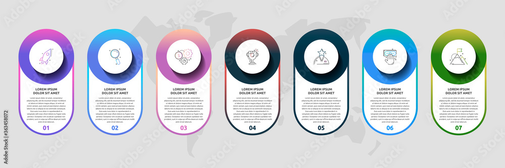 Vector template circle infographics. Business concept with 7 options ...
