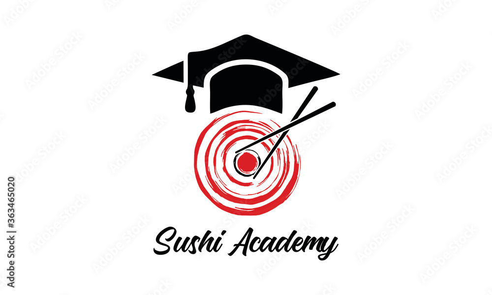 Japanese Sushi academy logo design inspiration Stock Vector | Adobe Stock