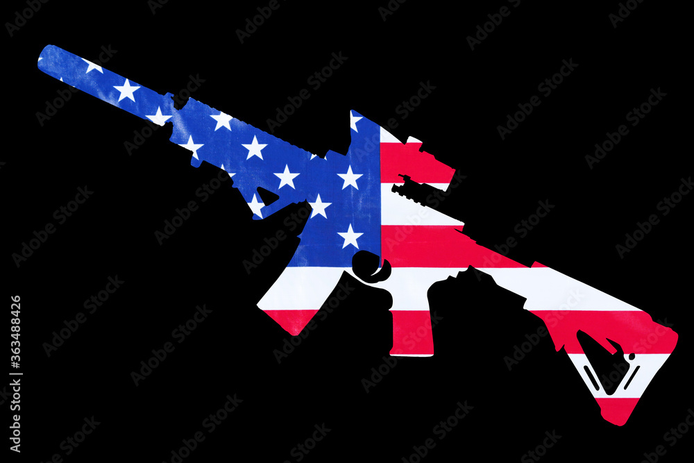 Contour modern military automatic carbine M4A1 contoured American flag ...