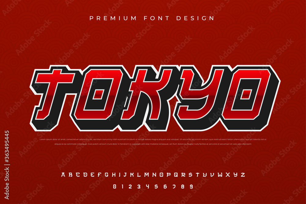 abstract urban alphabet font with modern and japanese culture style use ...