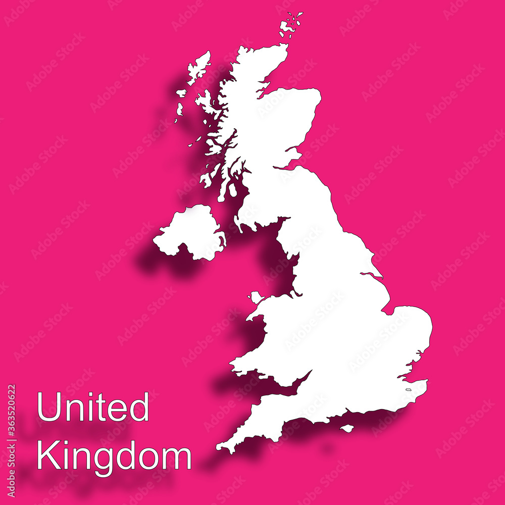 uk map white pink background Stock Illustration | Adobe Stock