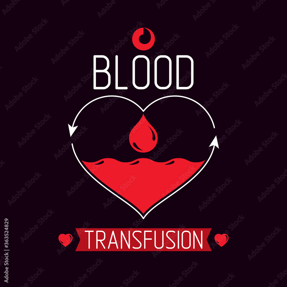 Blood donation and blood transfusion concept vector symbol created with ...