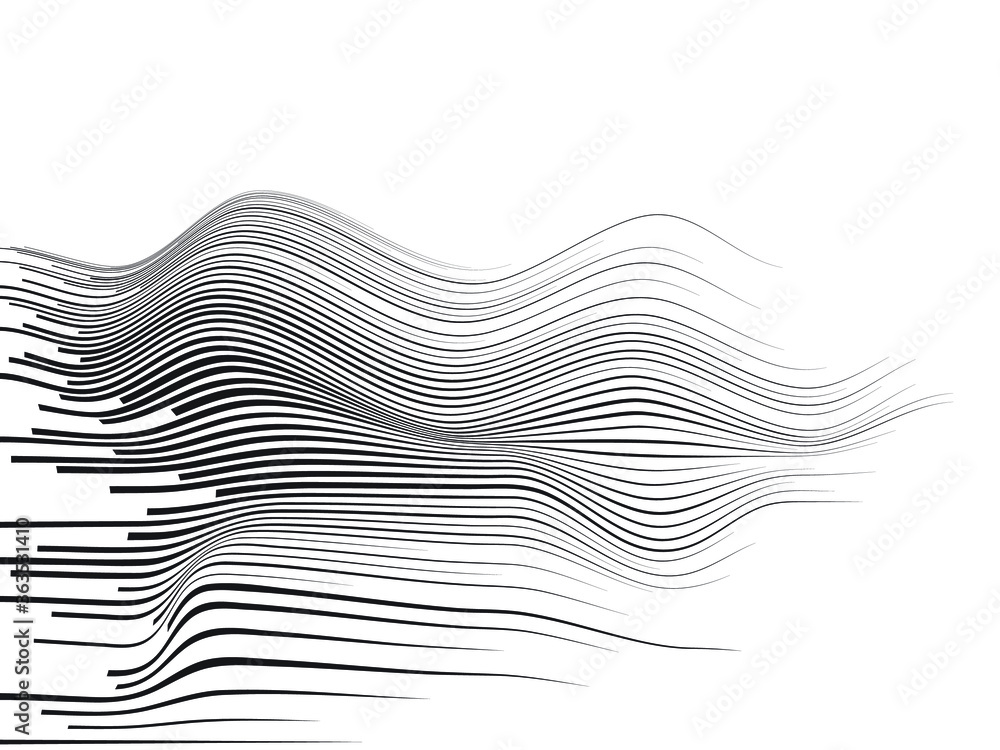 Dynamic speed Lines in wave Form . Vector Illustration .Technology Logo ...