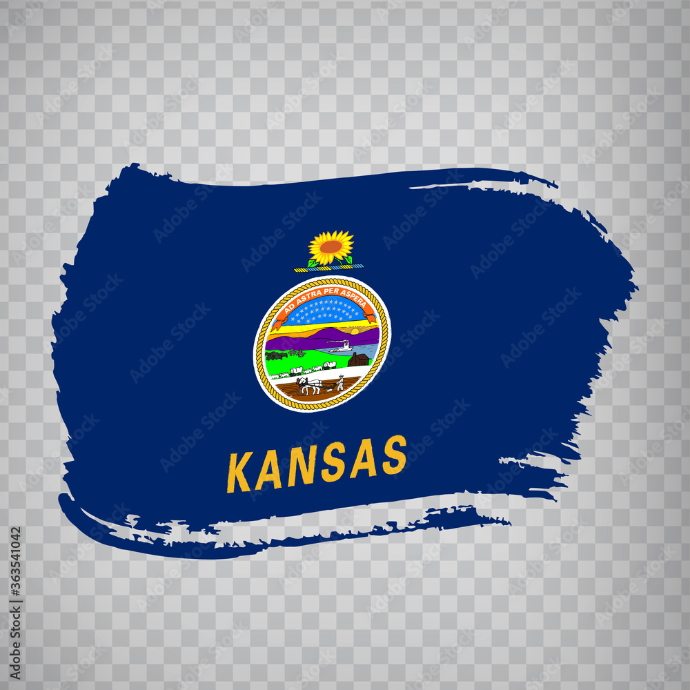 Flag of Kansas from brush strokes. United States of America. Flag ...
