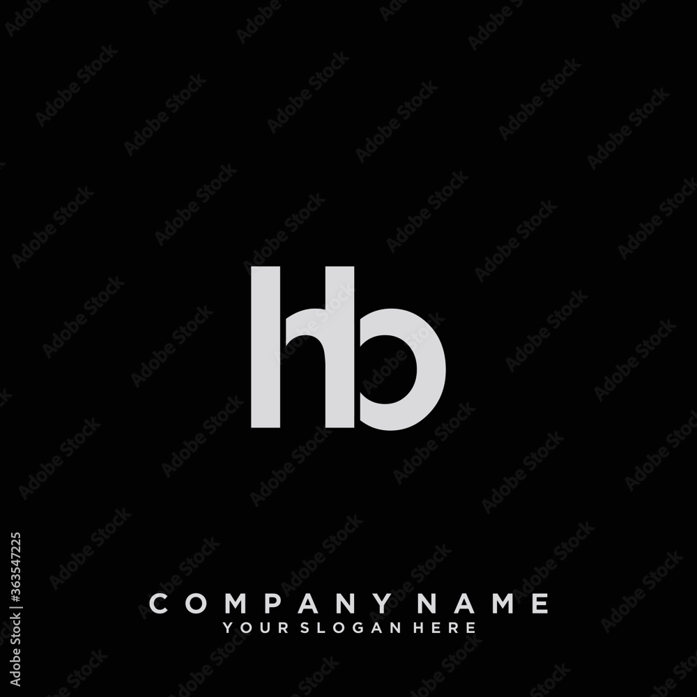 Initial letter HB logo vector black and white Stock Vector | Adobe Stock