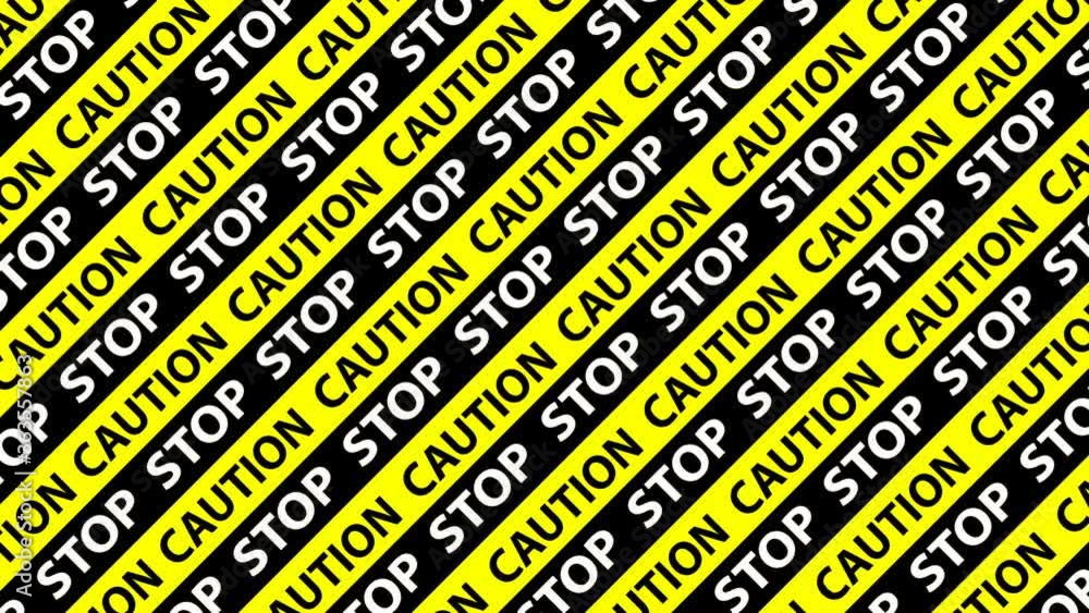 Video „Caution tape danger - stop and Caution text on black and yellow ...