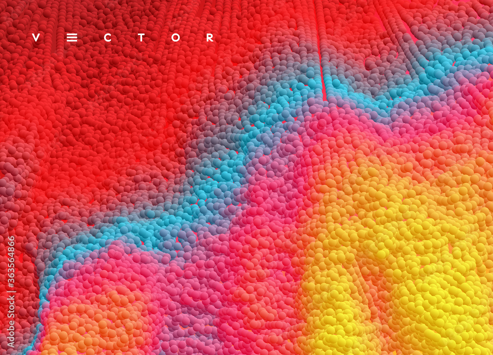 Liquid paint abstraction. Art design. Texture with dynamic particles ...