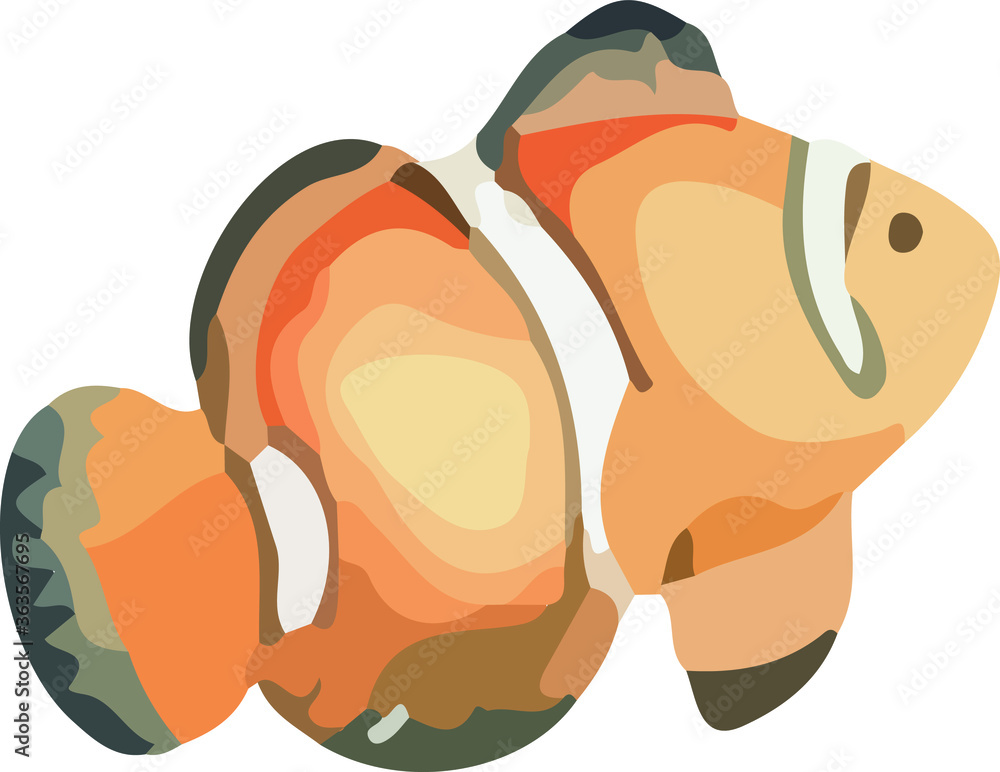 cute nemo fish in the sea illustration Stock Vector | Adobe Stock