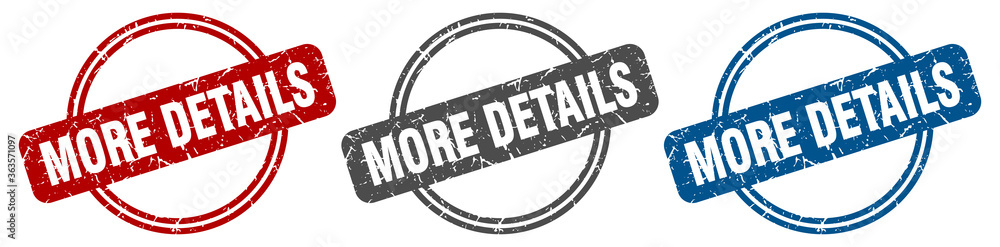 Vetor de more details stamp. more details sign. more details label set ...