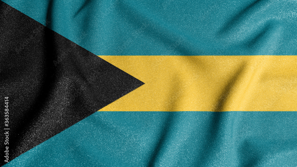 National flag of the Bahamas. The main symbol of an independent country ...