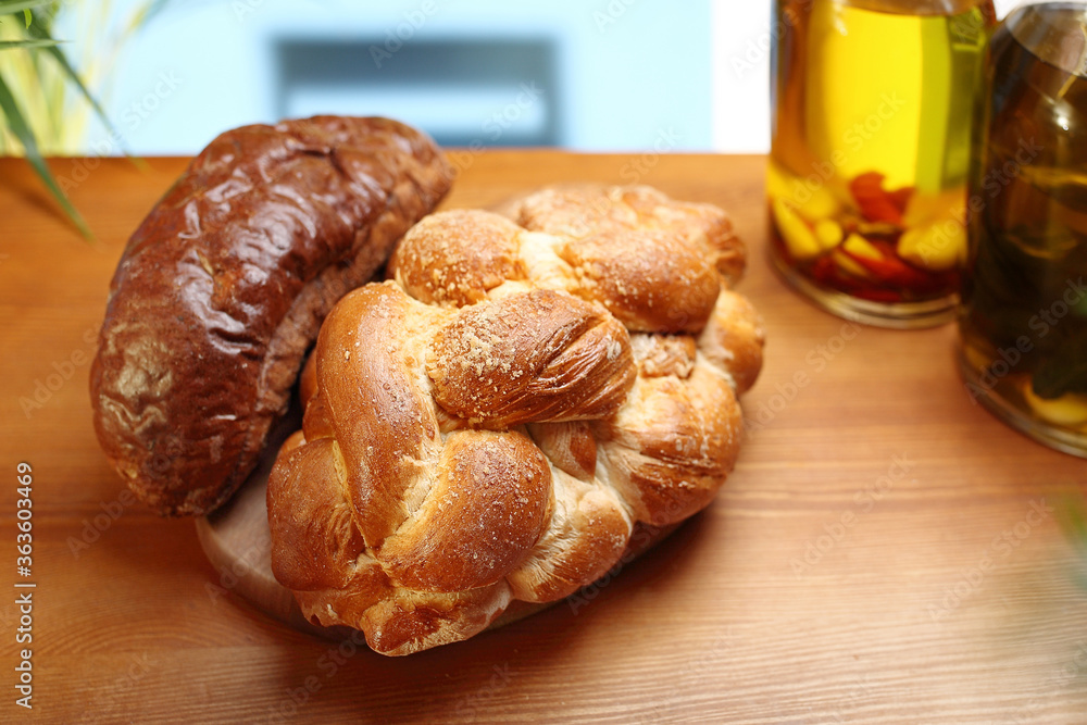 Challah, yeast bread. Traditional bread of Jewish cuisine. Stock Photo ...
