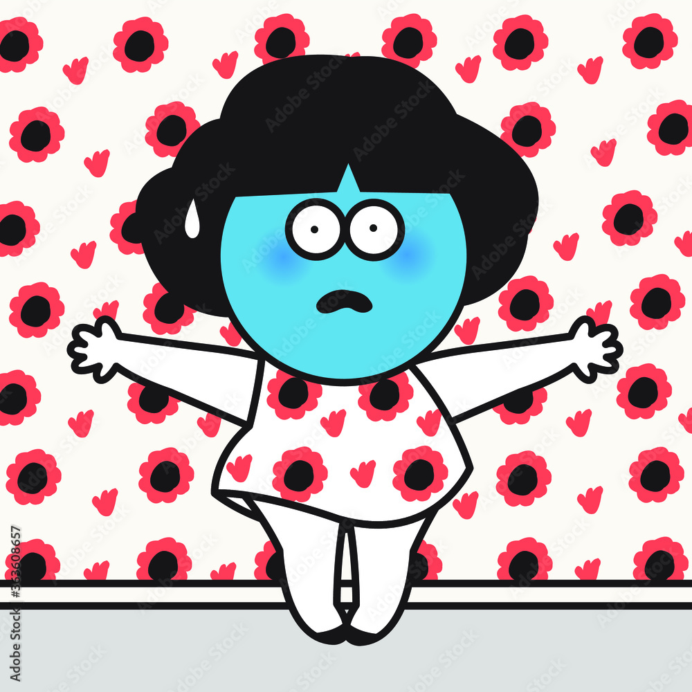 Invisible Girl At Home. Woman Making Ownself Disappear Into The Wall At ...