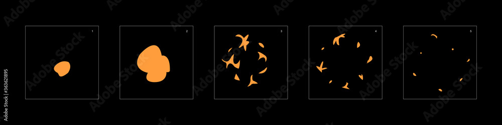 Shine dust effect. Dust explosion animation effect. Animation sprite ...