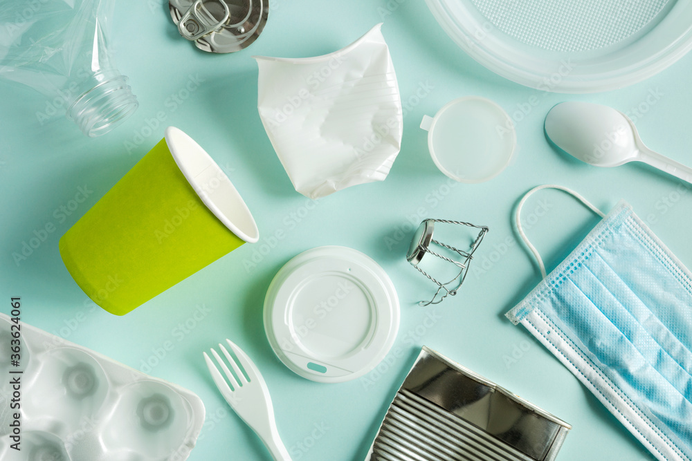 Recycled garbage from various materials plastic, metal and other for ...