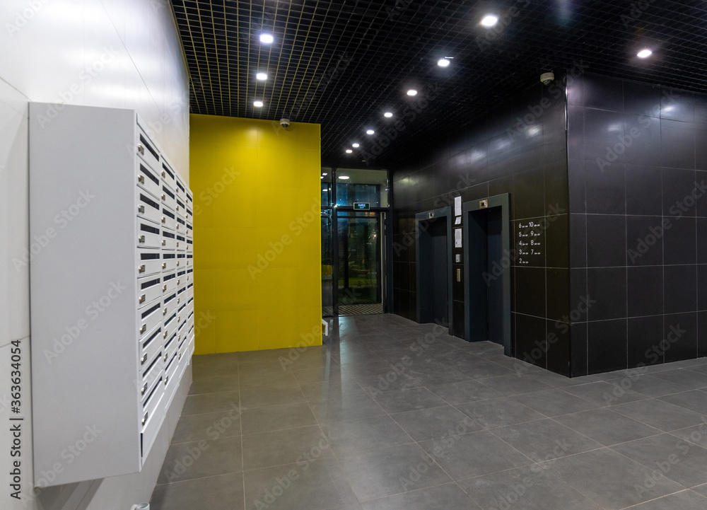 Interior of a corridor in an apartment building Stock Photo | Adobe Stock