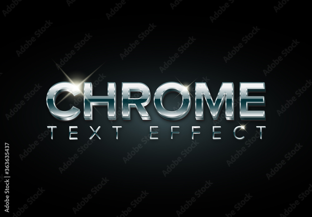 Chrome Metallic Text Effect with Glitter Stock Template | Adobe Stock