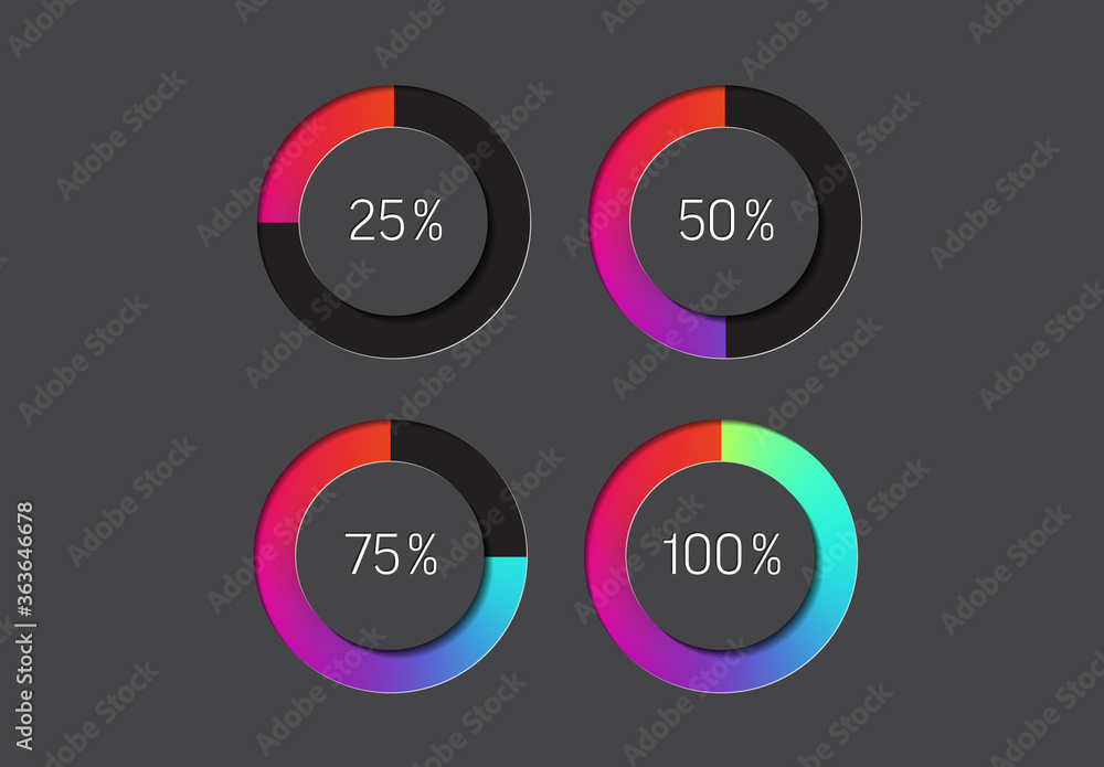 Circular Loading Progress Bars Set Stock Template | Adobe Stock
