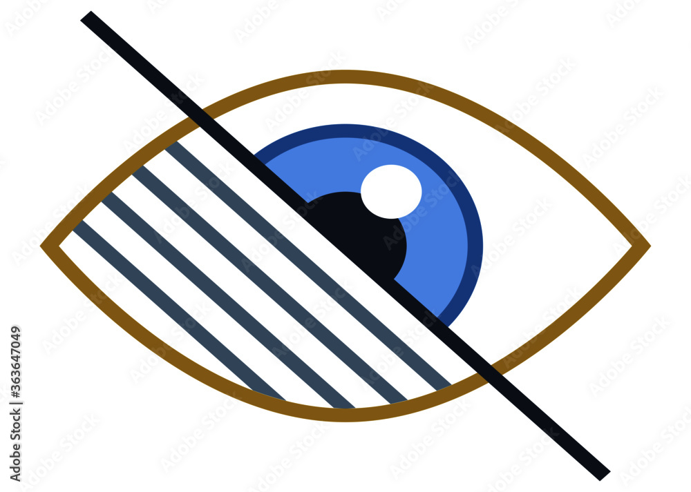 Blind icon, conceal icon, eye icon, hide icon, no looking icon,disabled ...