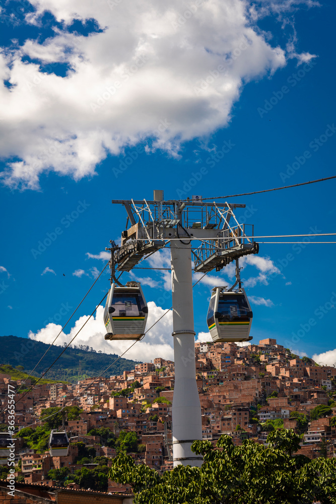 Foto de Medellin, Antioquia / Colombia Febreo 24, 2019. Metrocable Line ...