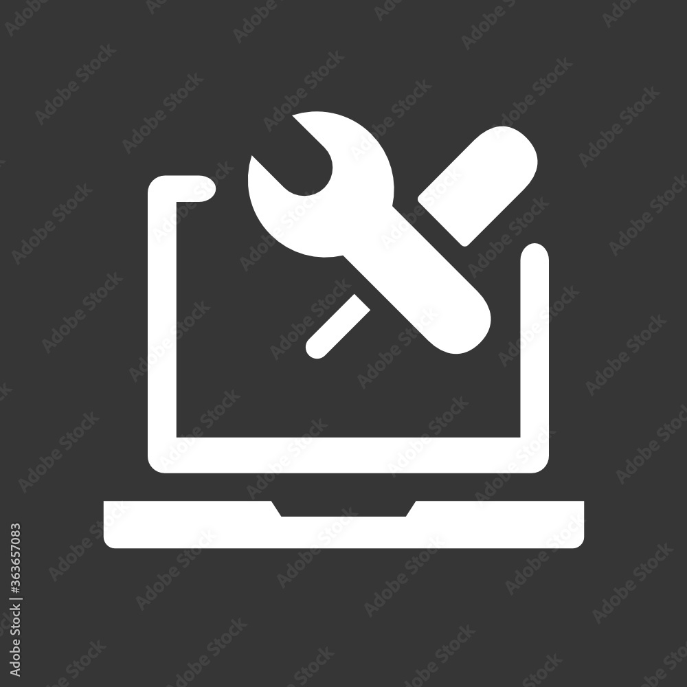 Laptop Configuration - Metro Tile Icon Stock Vector | Adobe Stock