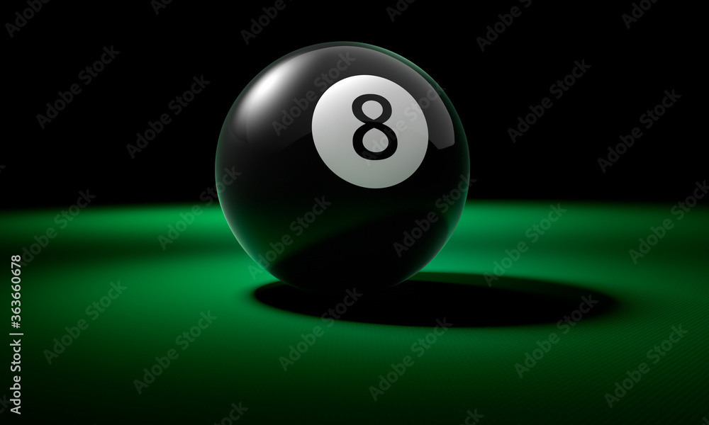 8 Ball on green pool table Stock Illustration | Adobe Stock