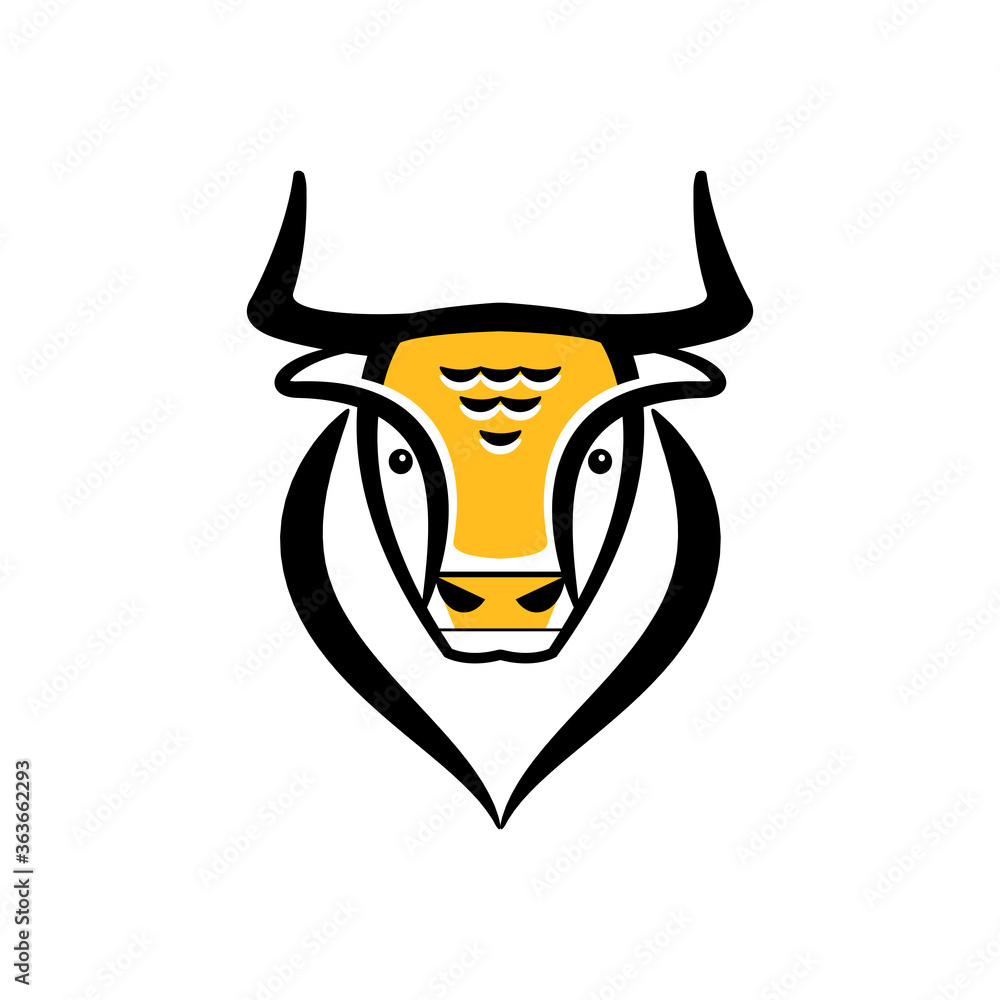 Bull logo. Stylized animal goby. Stock Vector | Adobe Stock