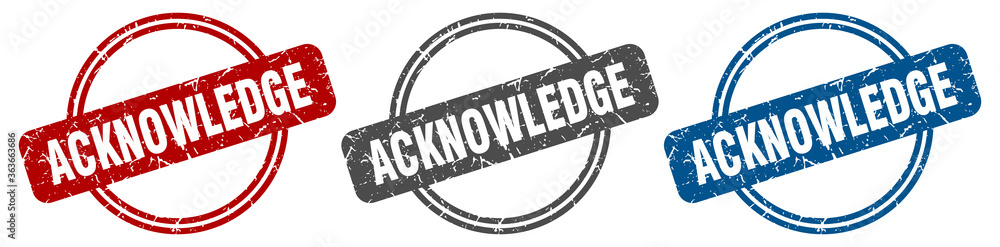 acknowledge stamp. acknowledge sign. acknowledge label set Stock Vector ...