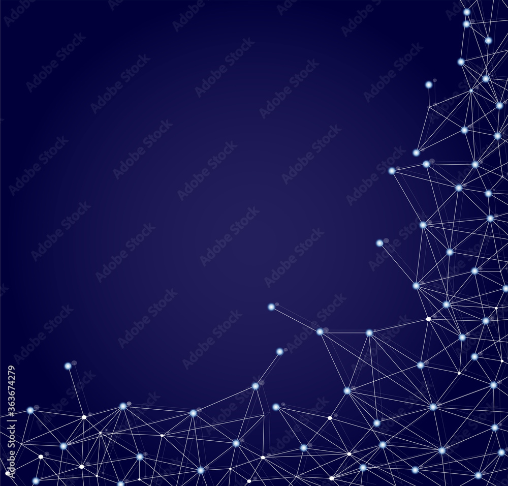 Vetor de Network connect background, abstract vector. Digital network ...