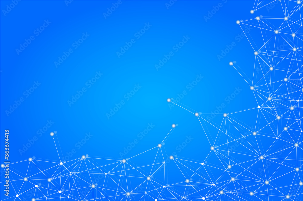 Network connect background, abstract vector. Digital network background with dots and lines for ...