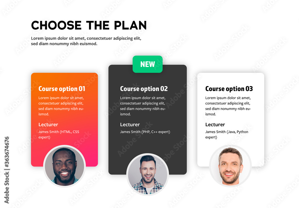 3 Options Infographic Plans Layout Stock Template | Adobe Stock