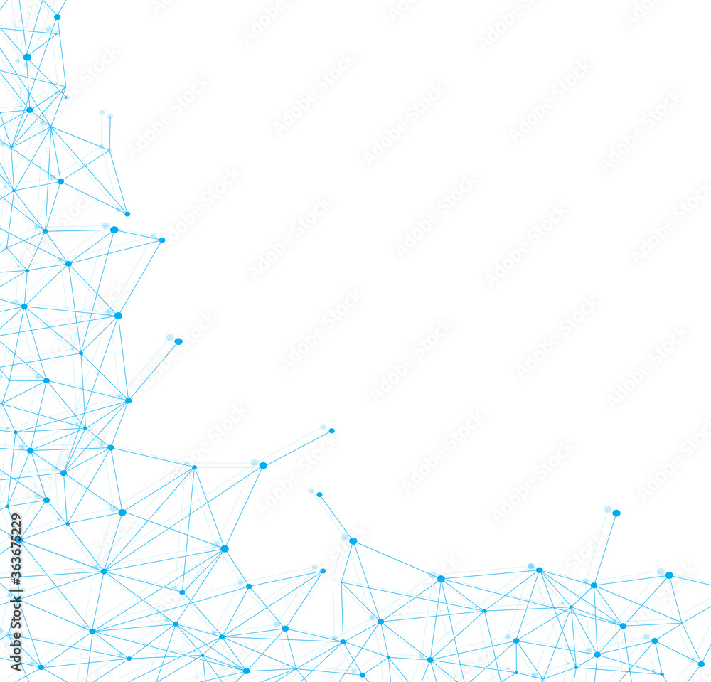 Vetor de Network connect background, abstract vector. Digital network background with dots and ...