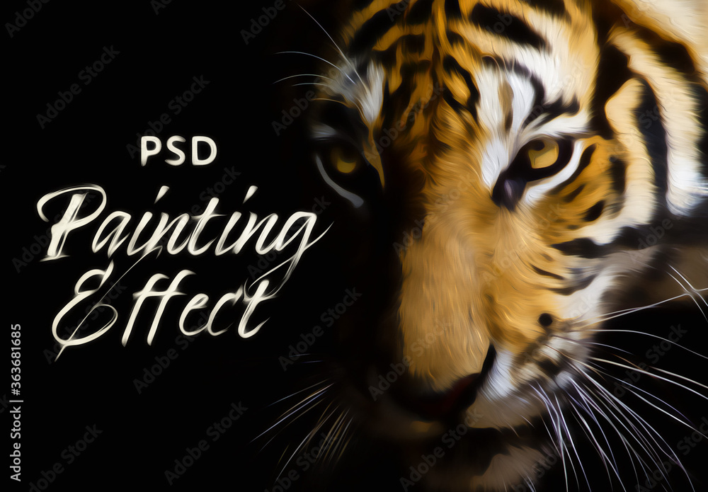 Oil Painting Photo Filter Stock Template | Adobe Stock