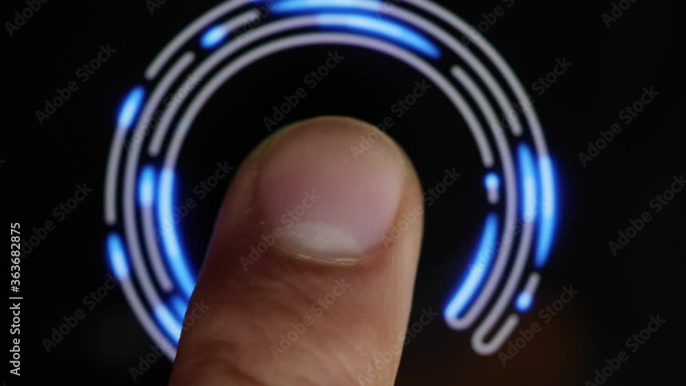 Scanning Fingerprint on Green Mock-up Screen. Mobile Phone. Scan ...