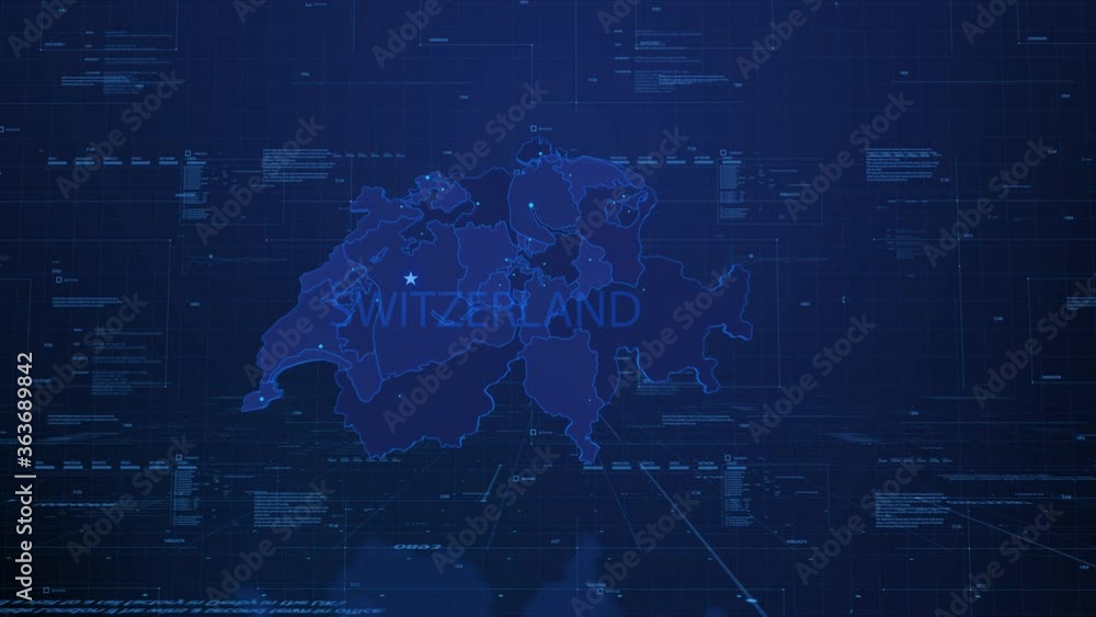 A stylized rendering of the switzerland map conveying the modern ...