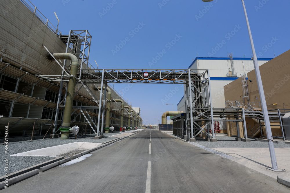 Power Plant piping for minerals and fuel transferring from one place to ...