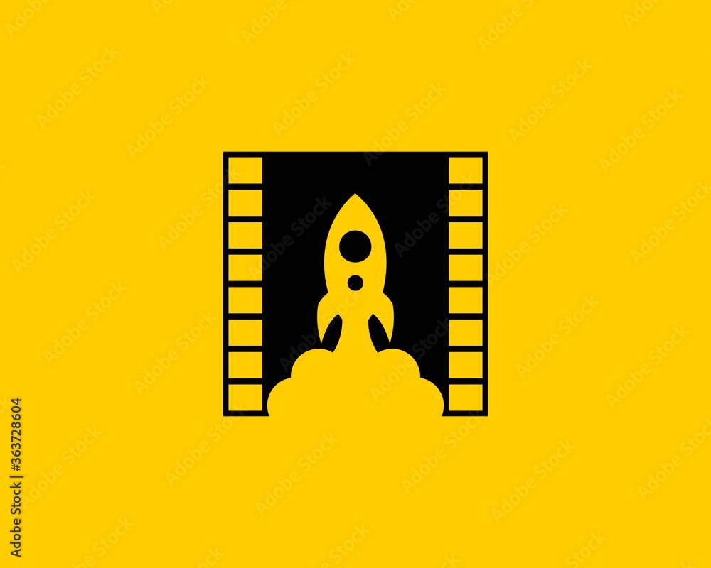 Rocket launch inside the film roll Stock Vector | Adobe Stock