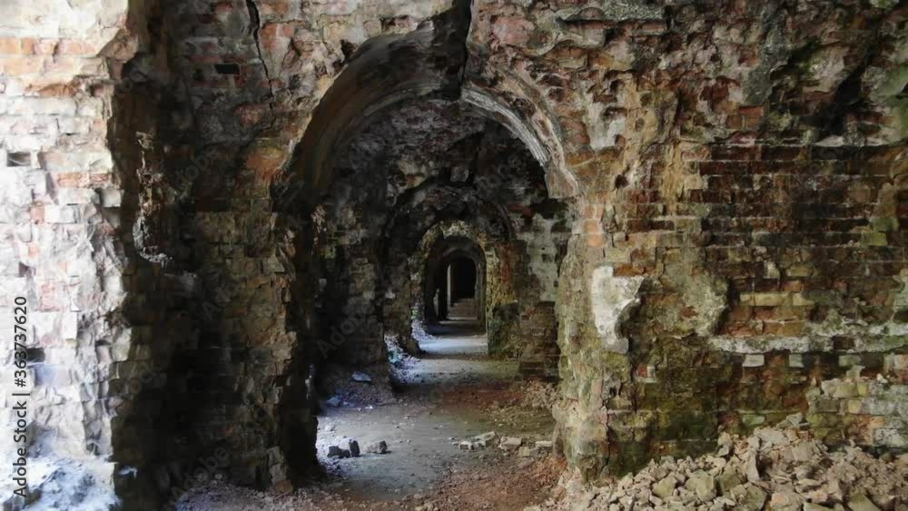 Dolly Zoom Shot inside Ancient Ruins in Ukraine Stock Video | Adobe Stock
