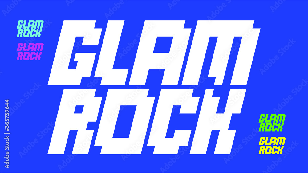 Custom made Pixel Glam Rock Logo Font with bold characteristic and ...