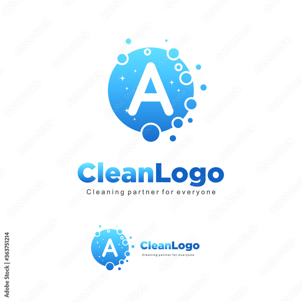letter A clean wash water bubbles symbol logo vector Stock Vector ...