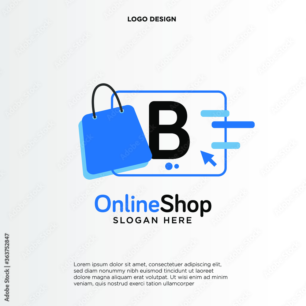 Initial B Shop Logo designs Template. Illustration vector graphic of ...