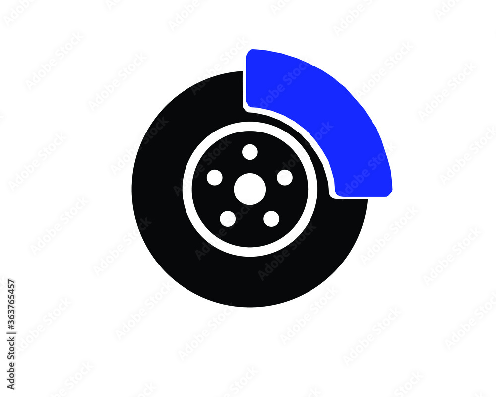 Disc brake icon of type outline Brake pump system Isolated vector sign ...