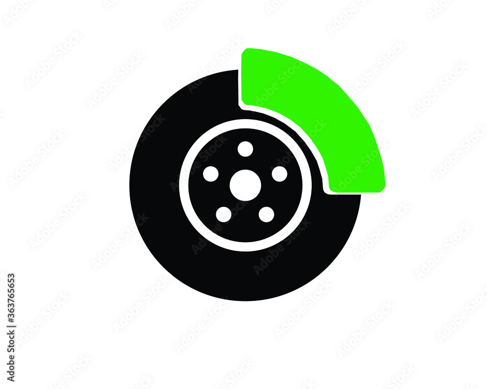 Disc brake icon of type outline Brake pump system Isolated vector sign ...