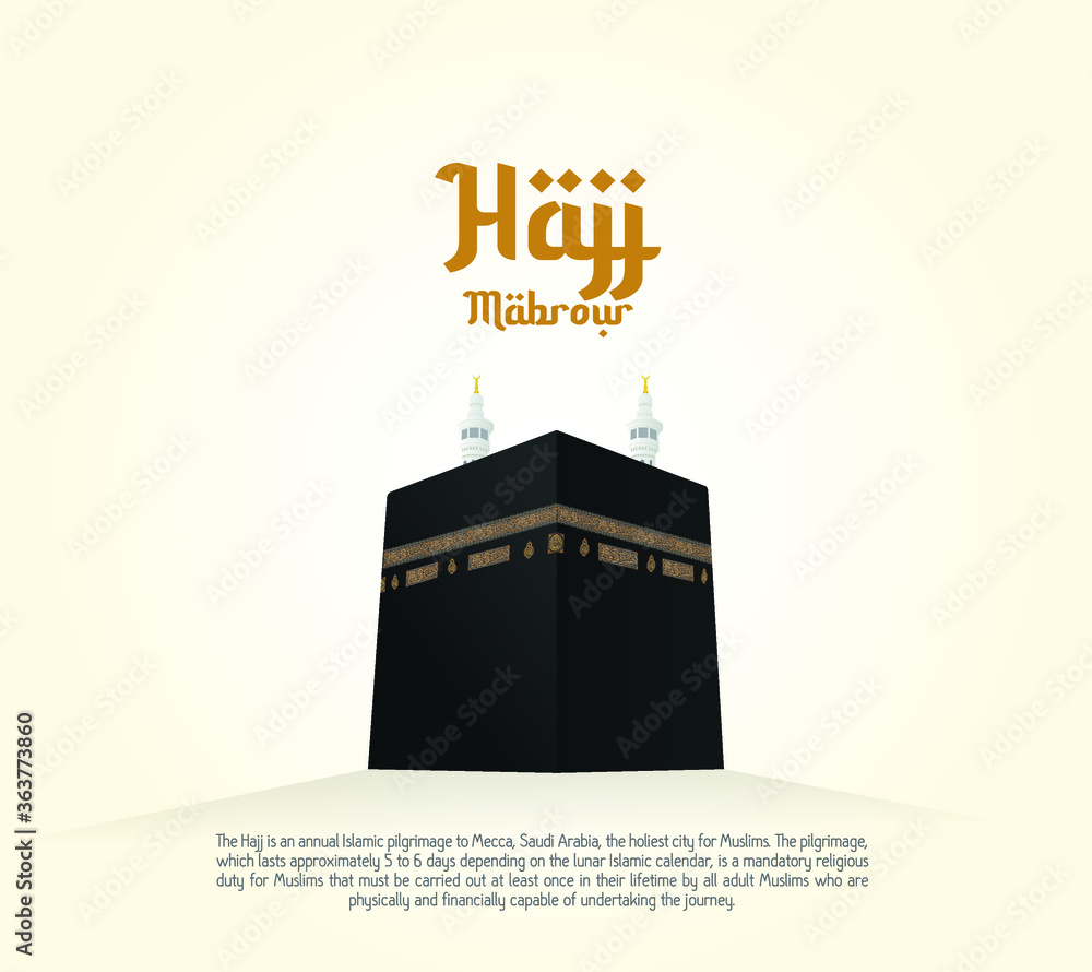 Hajj Mabrour- islamic Hajj(pilgrimage) banner template design with ...