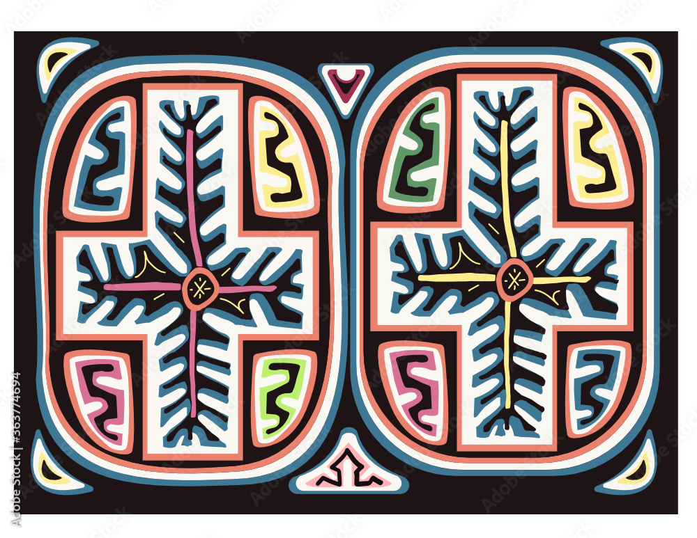 panama kuna circular mola kuna yala vector file Stock Vector | Adobe Stock