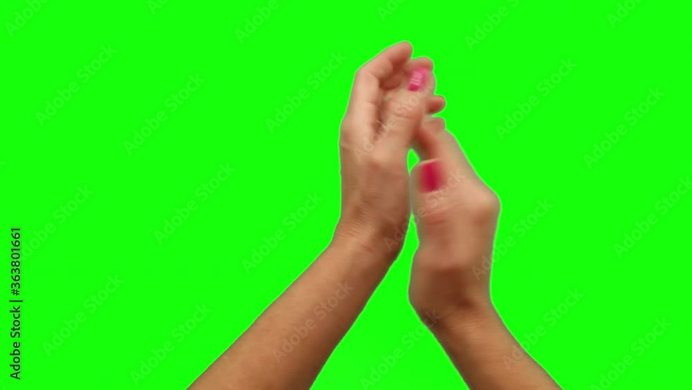Female Hands are clapping on green screen background Female hands ...