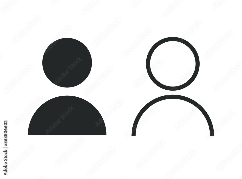 User profile icon vector. Avatar portrait symbol. Flat shape person ...