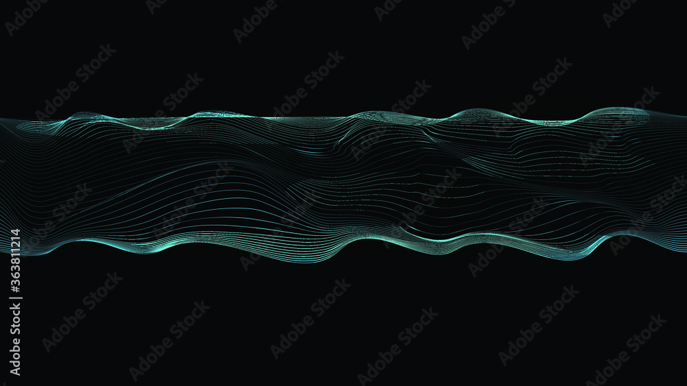 Abstract flow lines background . Fluid wavy shape .Striped linear ...
