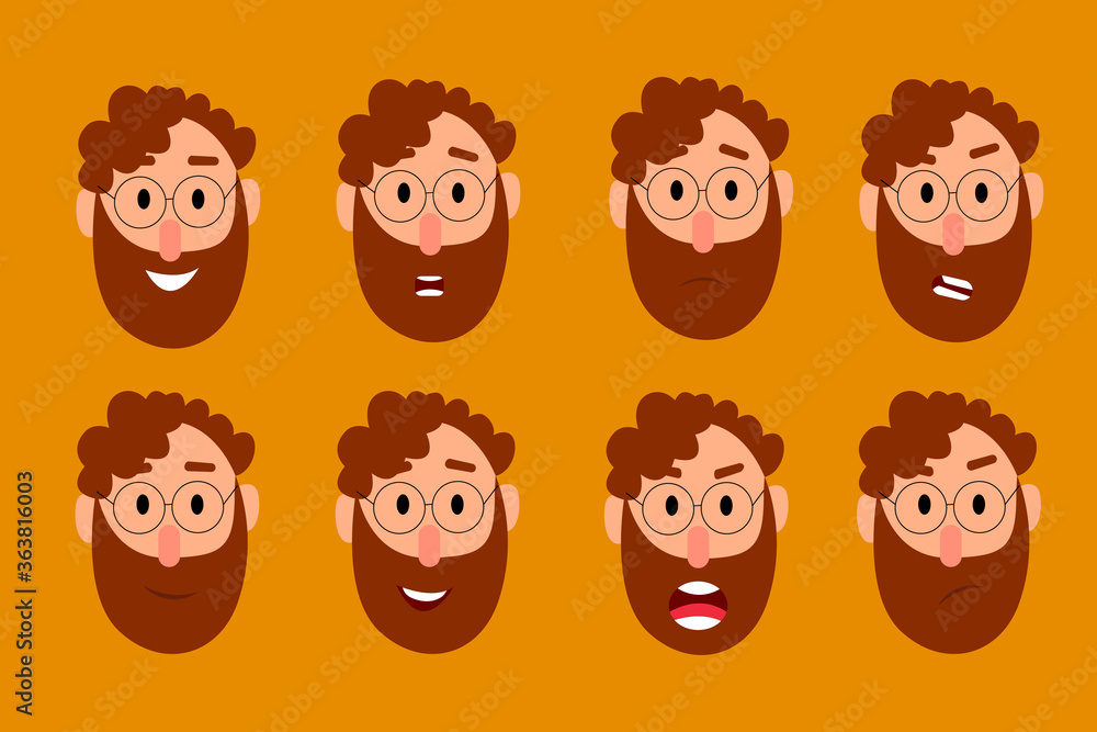 Character with different emotions for your scenes. Vector illustration ...